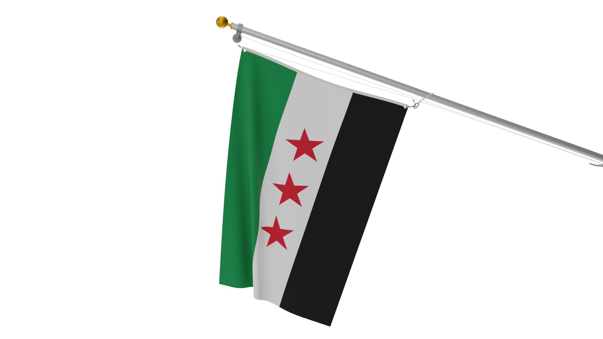3D Wall Flag Syria T2 - New Flag - TurboSquid 2321794
