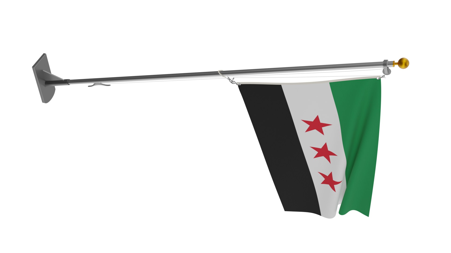 3D Wall Flag Syria T2 - New Flag - TurboSquid 2321794