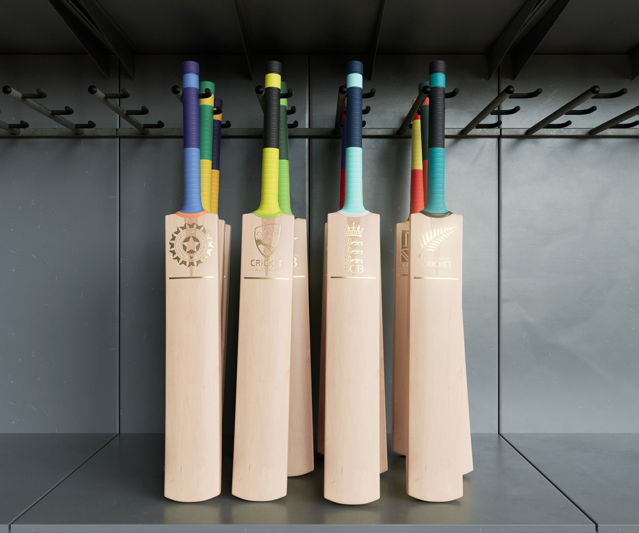 3D Model Icc Cricket Bad Branded Bat Display Rack - TurboSquid 2090839