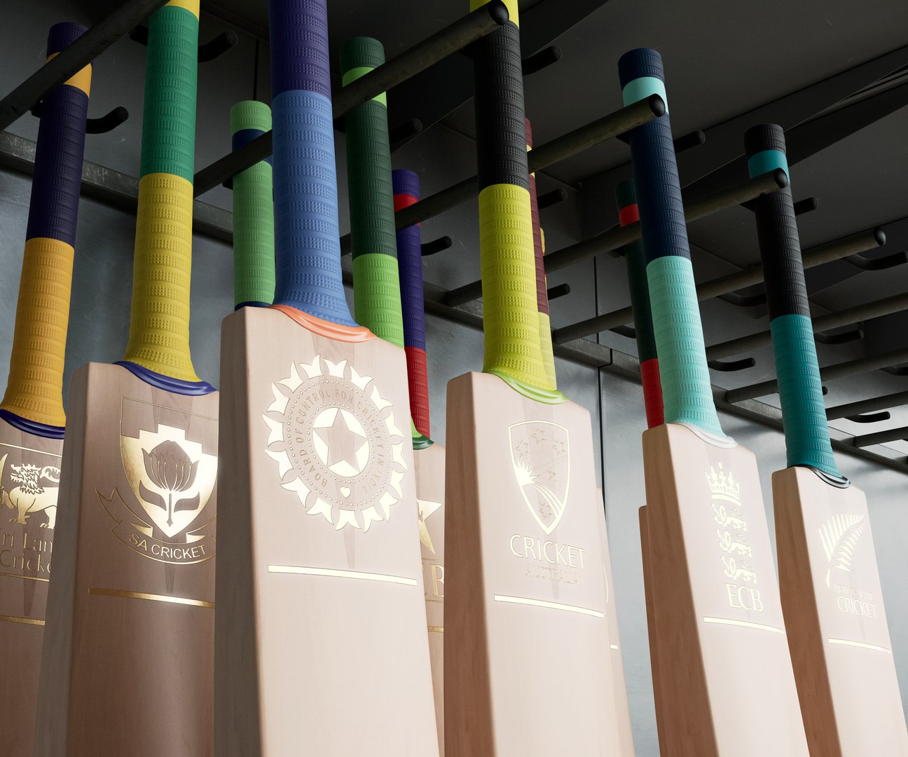 3D Model Icc Cricket Bad Branded Bat Display Rack - TurboSquid 2090839