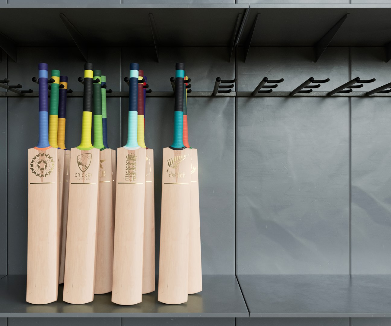 3D Model Icc Cricket Bad Branded Bat Display Rack - TurboSquid 2090839