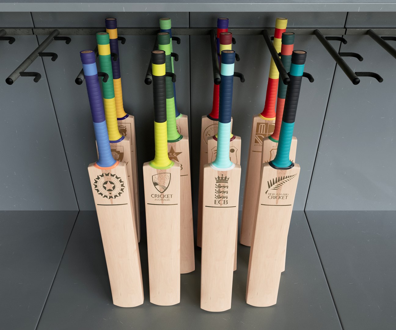 3D Model Icc Cricket Bad Branded Bat Display Rack - TurboSquid 2090839