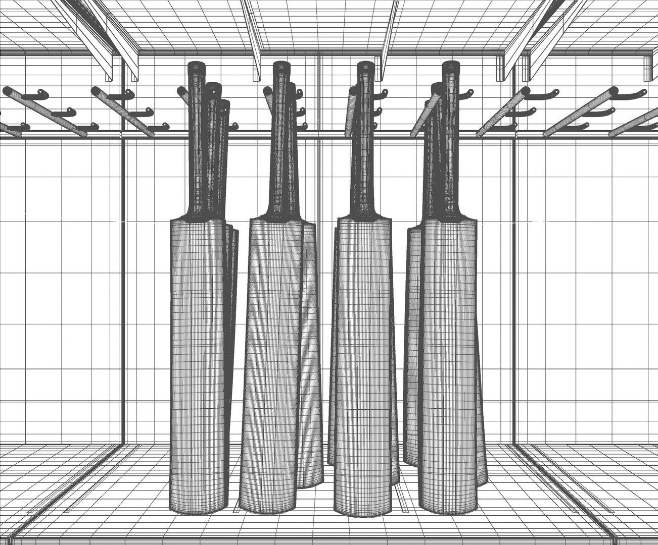 3D Model Icc Cricket Bad Branded Bat Display Rack - TurboSquid 2090839