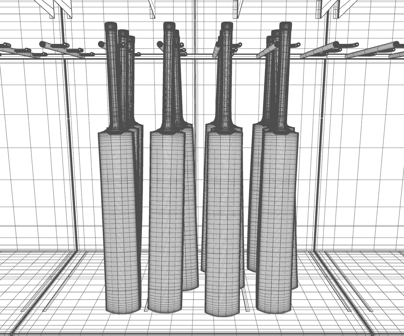3D Model Icc Cricket Bad Branded Bat Display Rack - TurboSquid 2090839