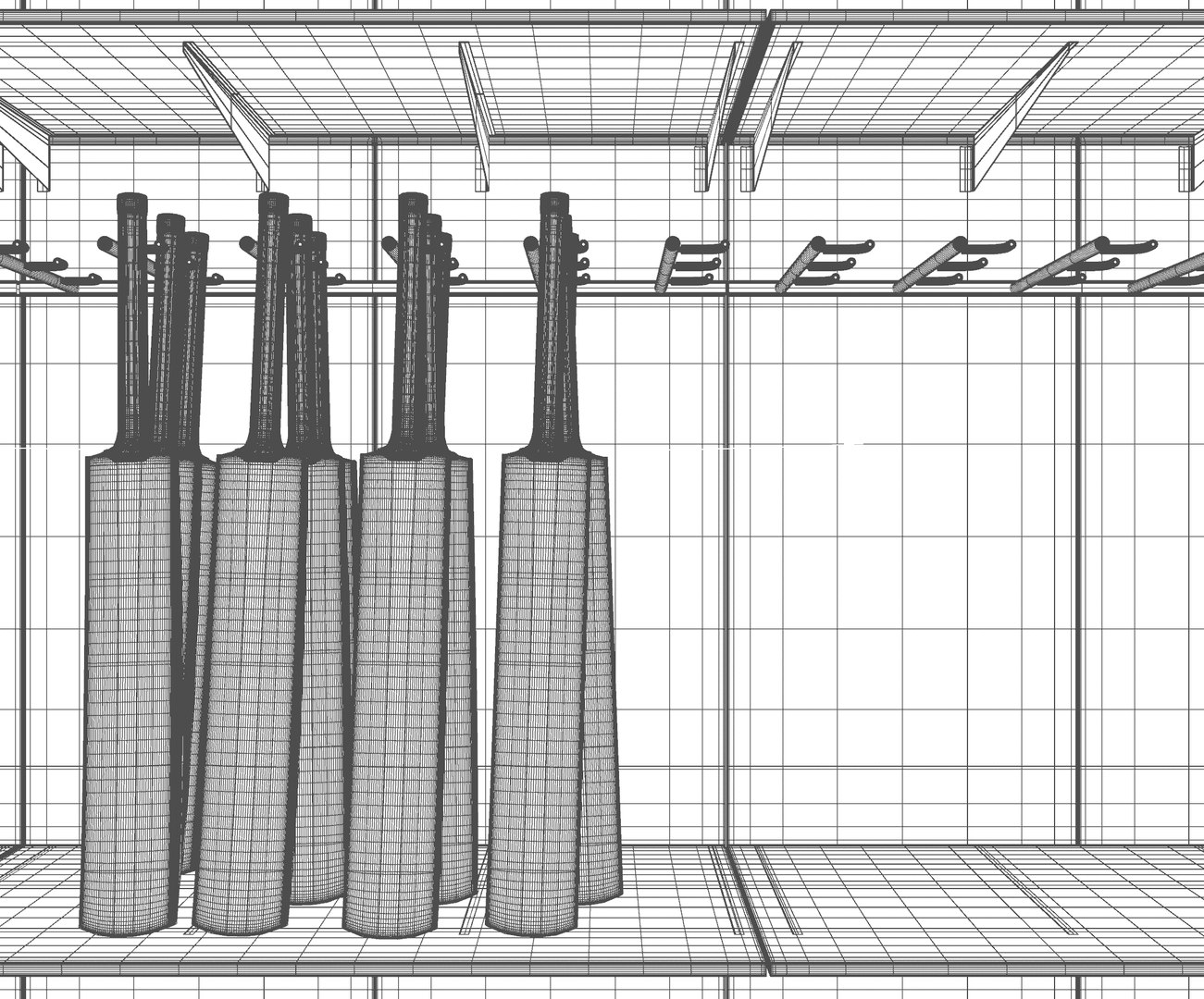 3D Model Icc Cricket Bad Branded Bat Display Rack - TurboSquid 2090839