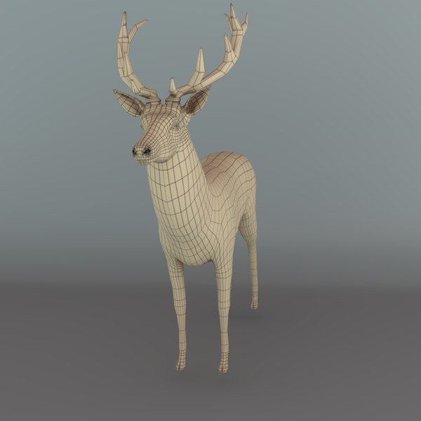 red deer stag 3d 3ds
