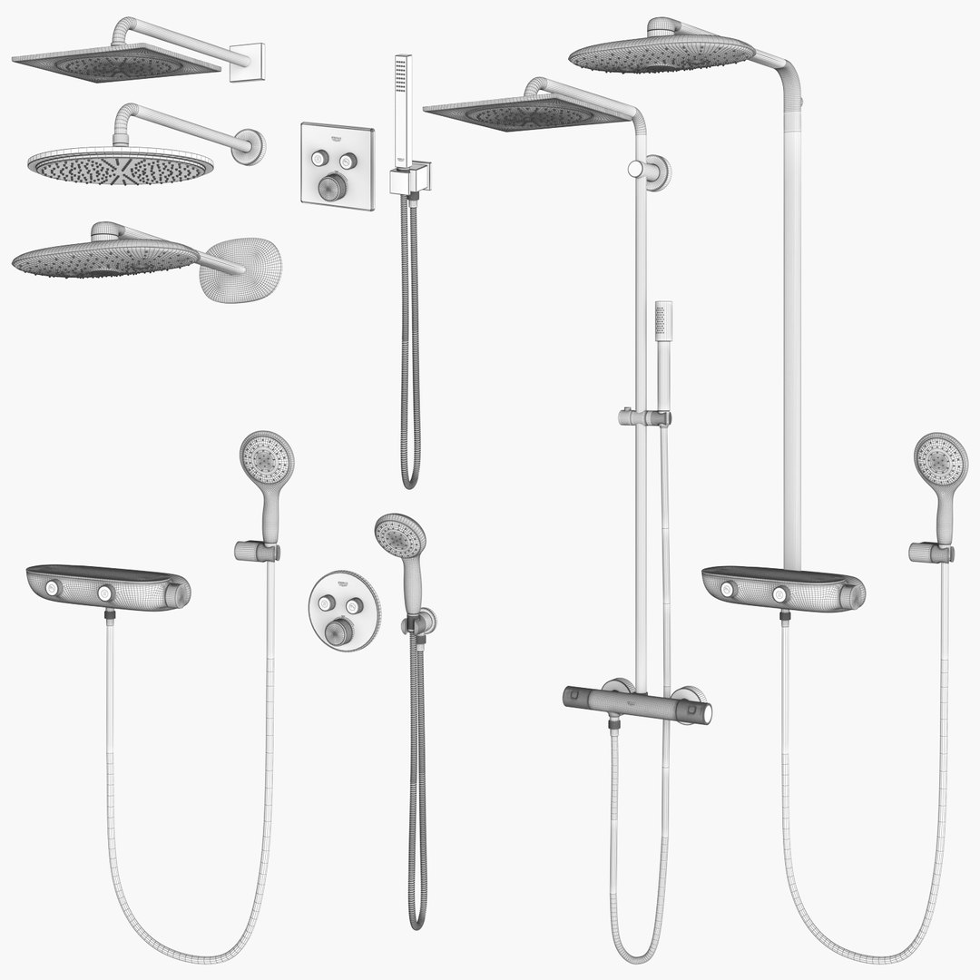 Shower Systems Grohe Set 3D Model - TurboSquid 1585700