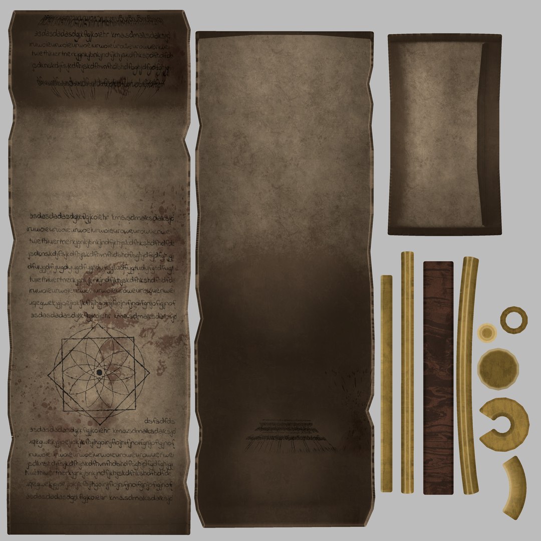 3D Fantasy Scroll Model - TurboSquid 2406811