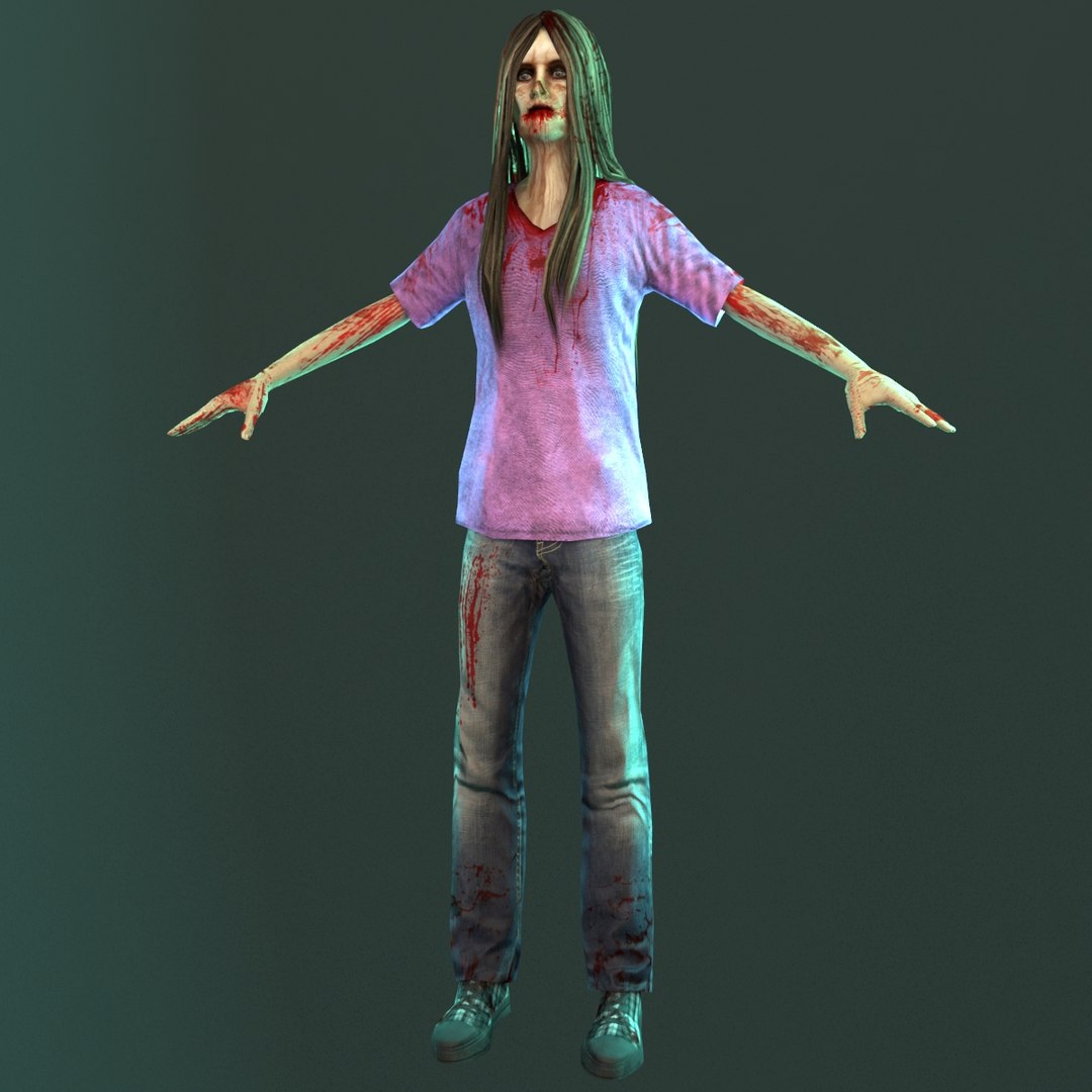 Female Zombie 3D Model - TurboSquid 1415365