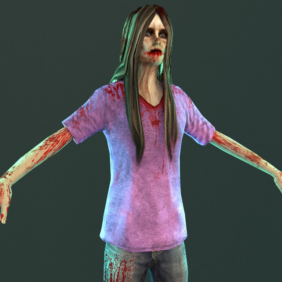 Female Zombie 3D Model - TurboSquid 1415365