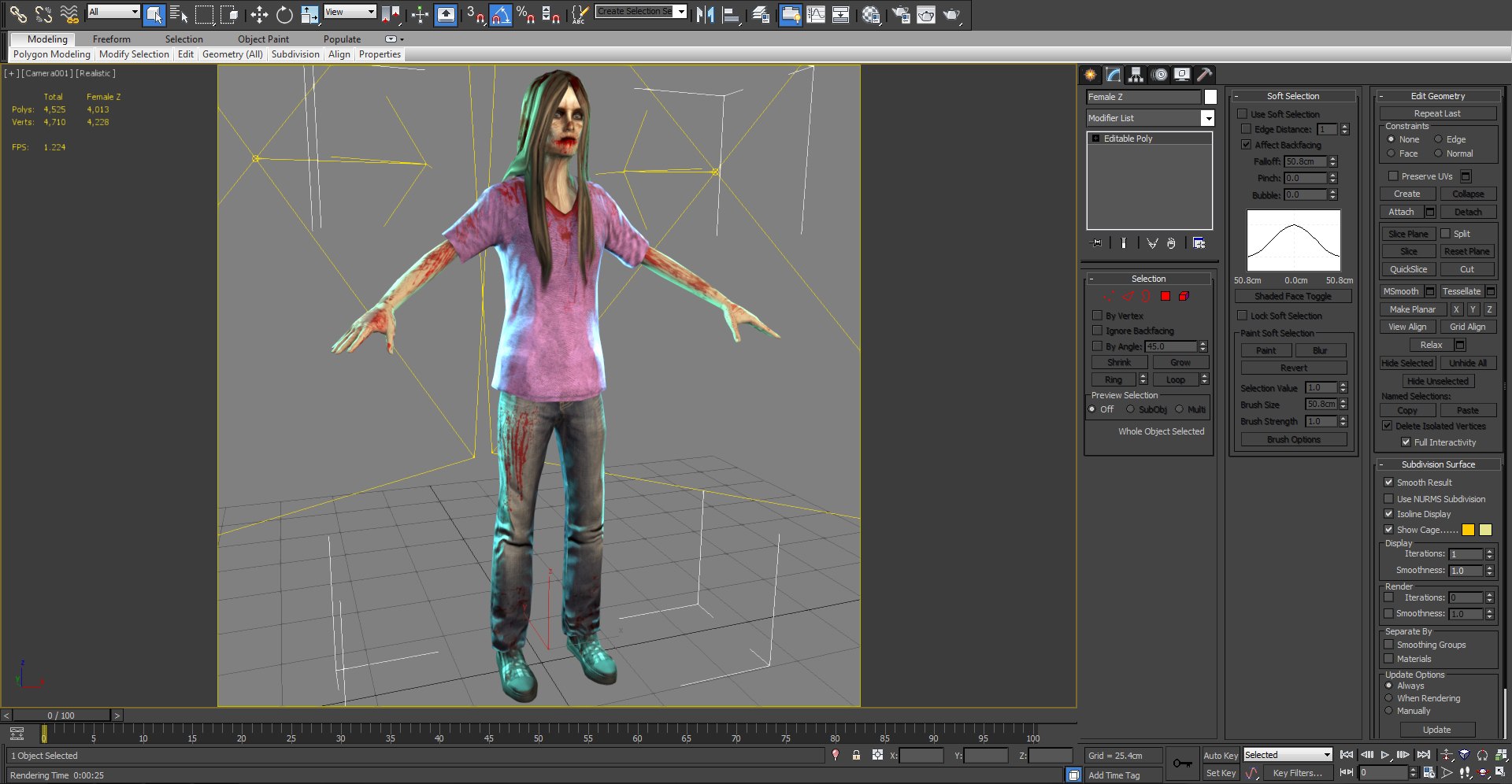 Female Zombie 3D Model - TurboSquid 1415365