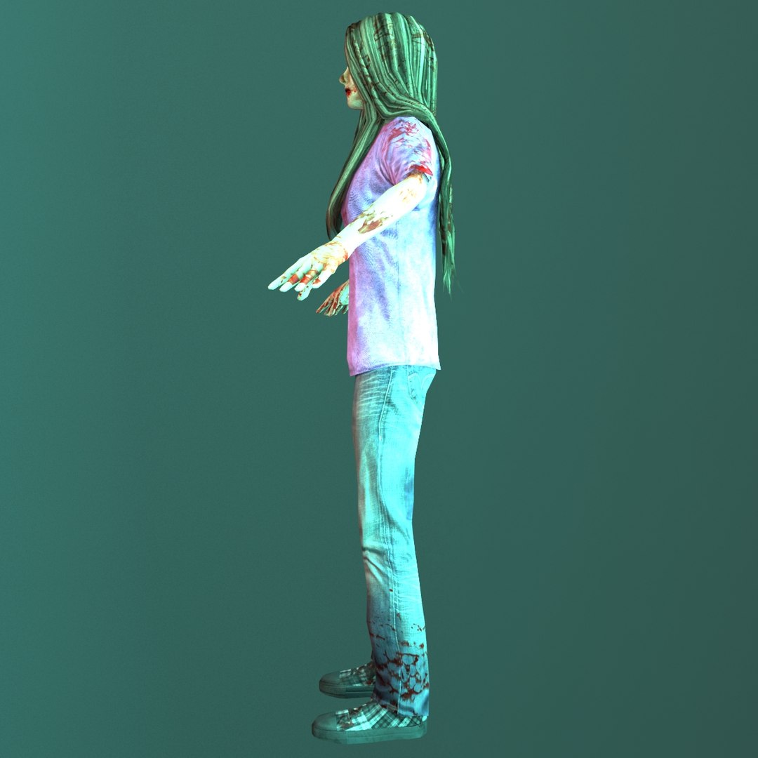 Female Zombie 3D Model - TurboSquid 1415365