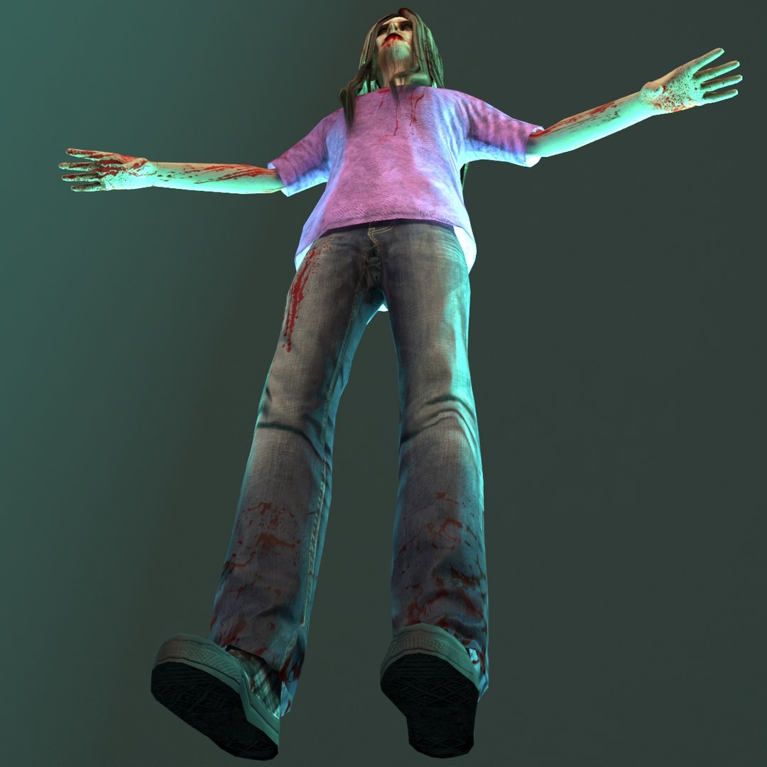 Female Zombie 3D Model - TurboSquid 1415365