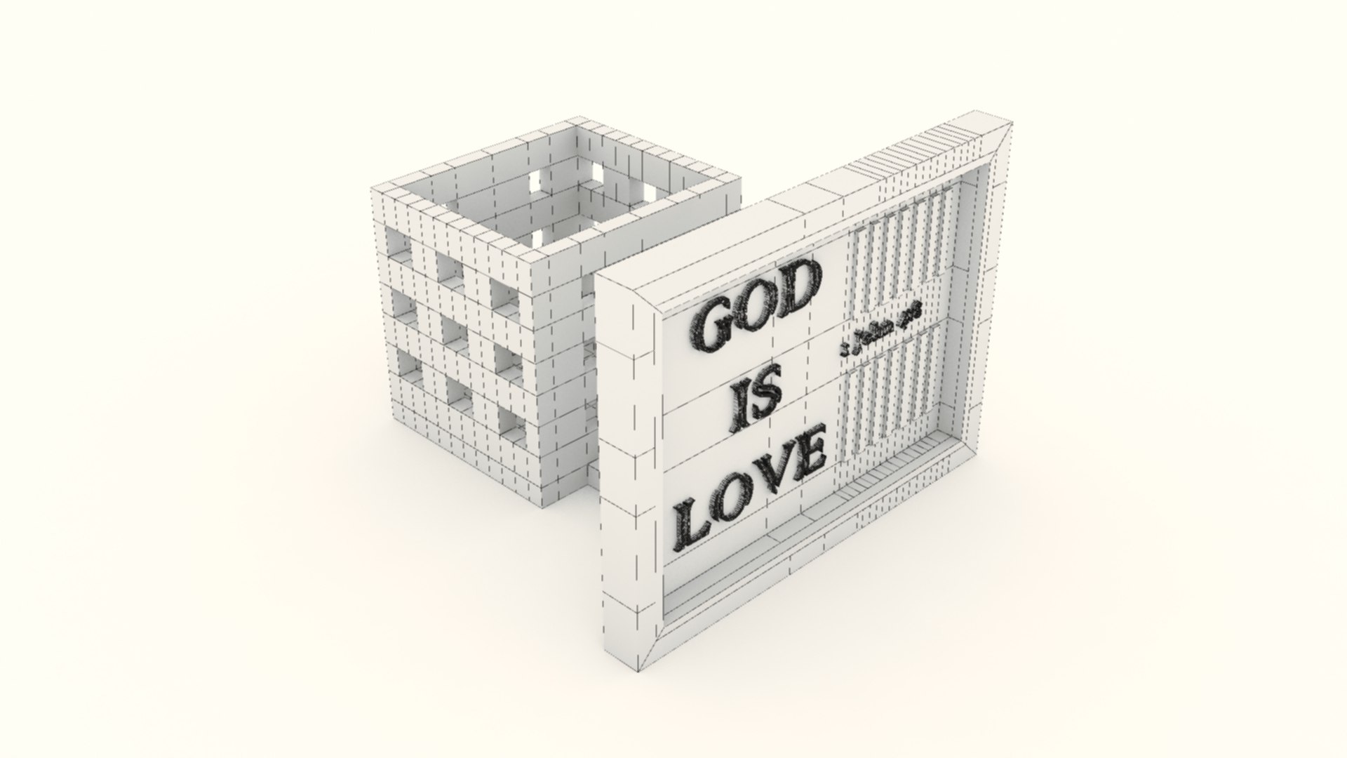 God Is Love Desk Photo Frame With Pen Holder 3D Model - TurboSquid 1888596