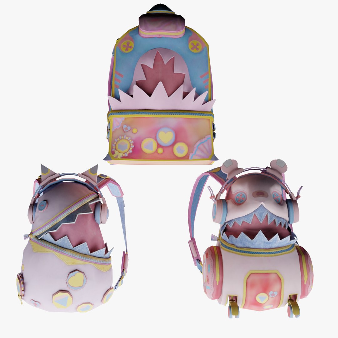 Bag 3x Cutie Shark Backpack 3D - TurboSquid 2148459