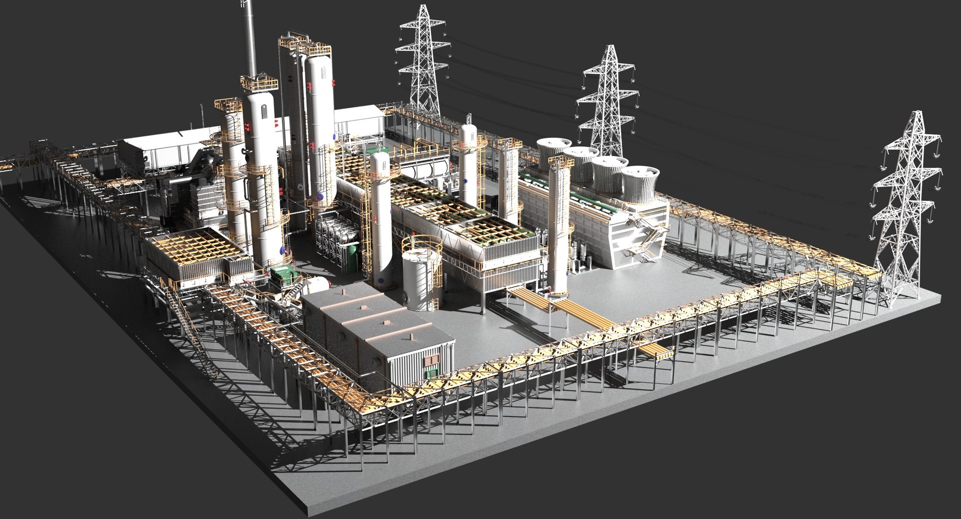 Industrial Oil Refinery 3D Model - TurboSquid 1467748