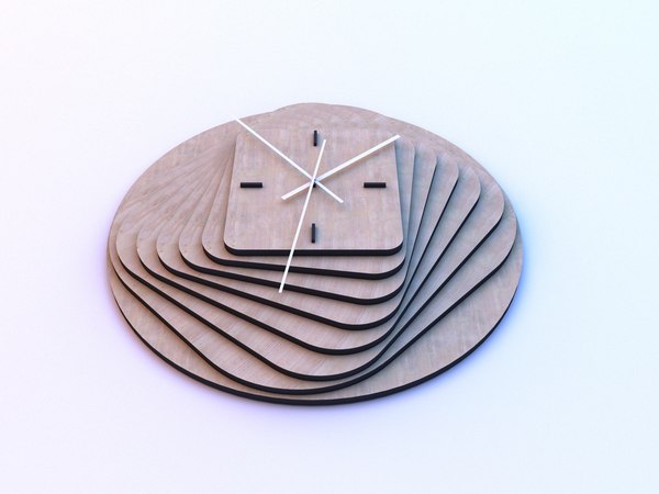 3D Parametric wood Clock 3D model - TurboSquid 1735817