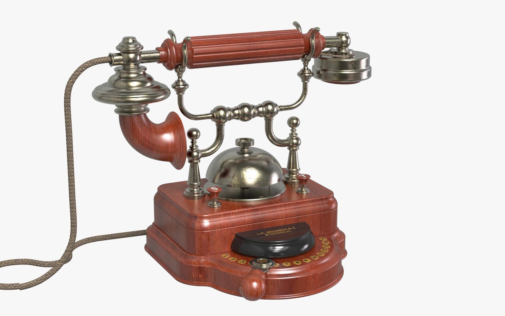 3D Antique Ericsson Table Phone - TurboSquid 1979822