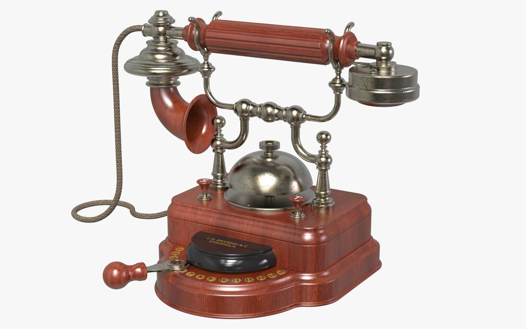 3D Antique Ericsson Table Phone - TurboSquid 1979822