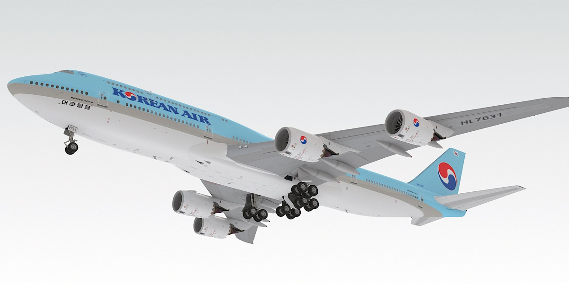 3d Boeing 747-8 Plane Korean