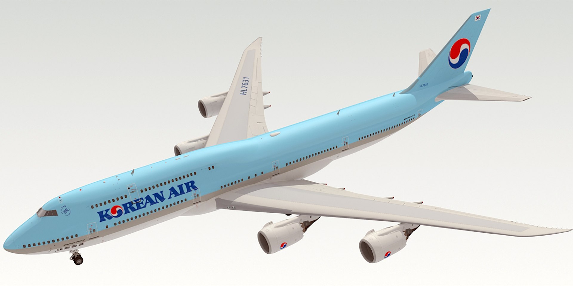 3d Boeing 747-8 Plane Korean