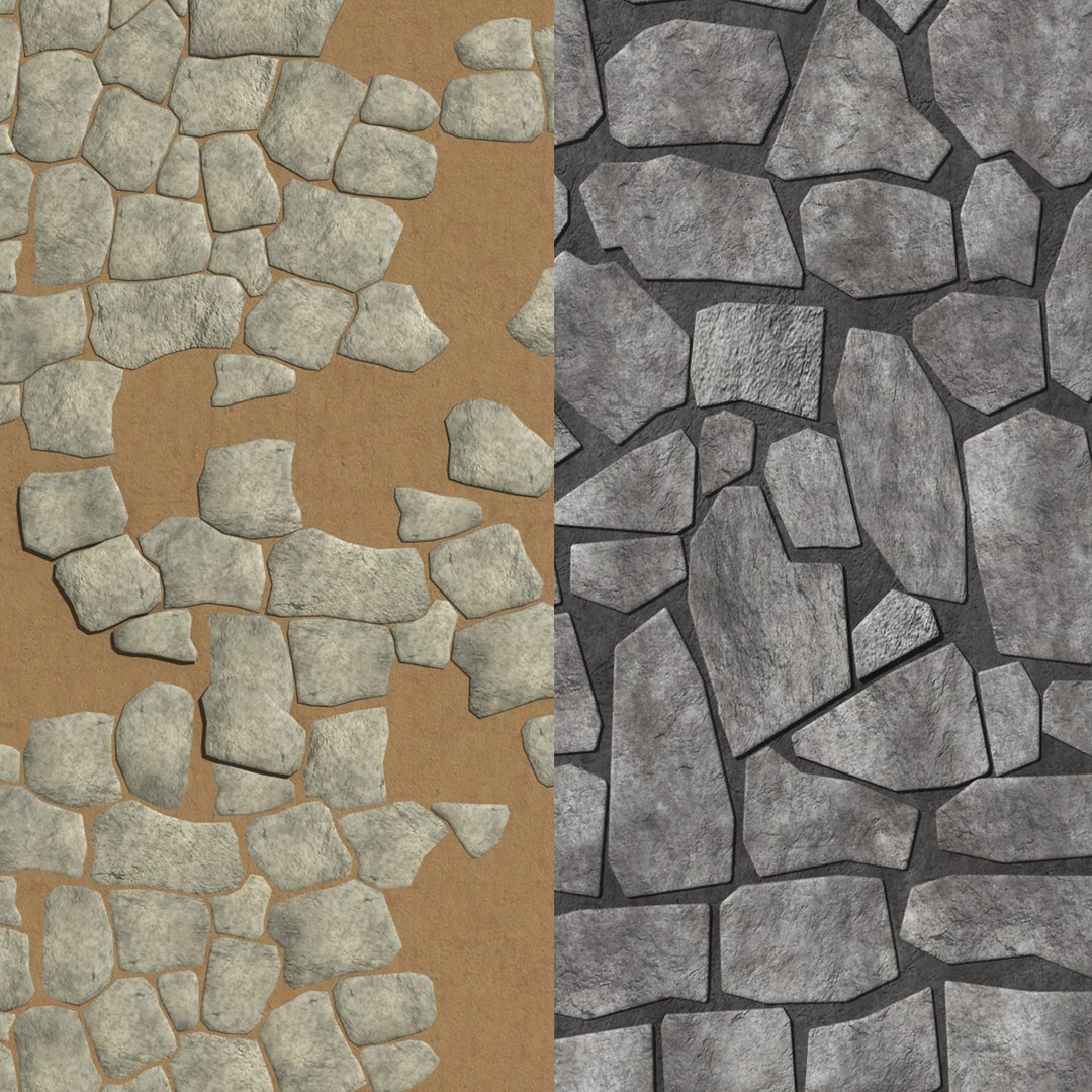 Rock Tiles Wall 3d Model