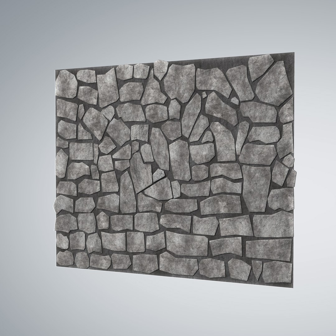 Rock Tiles Wall 3d Model