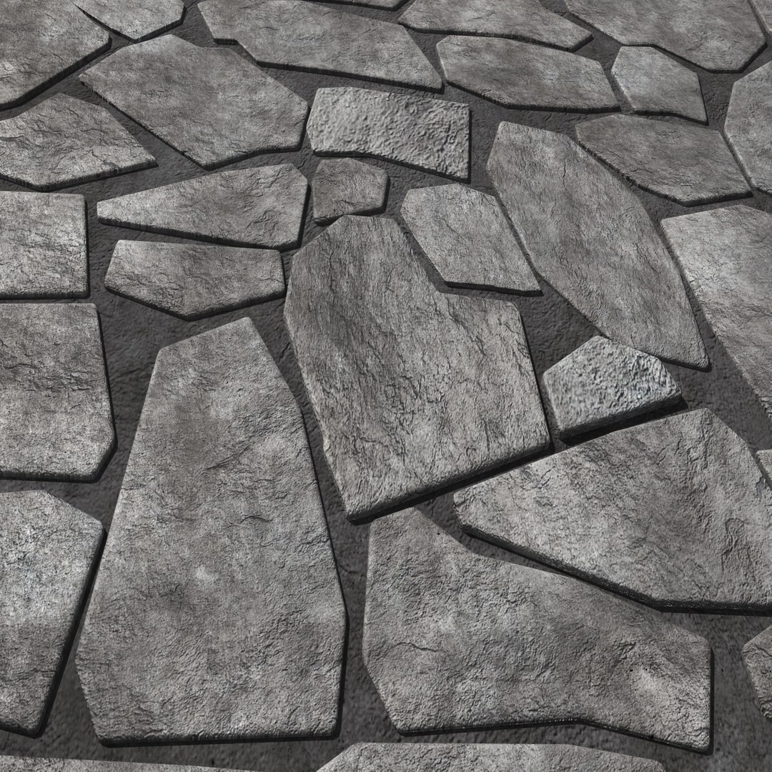 Rock Tiles Wall 3d Model