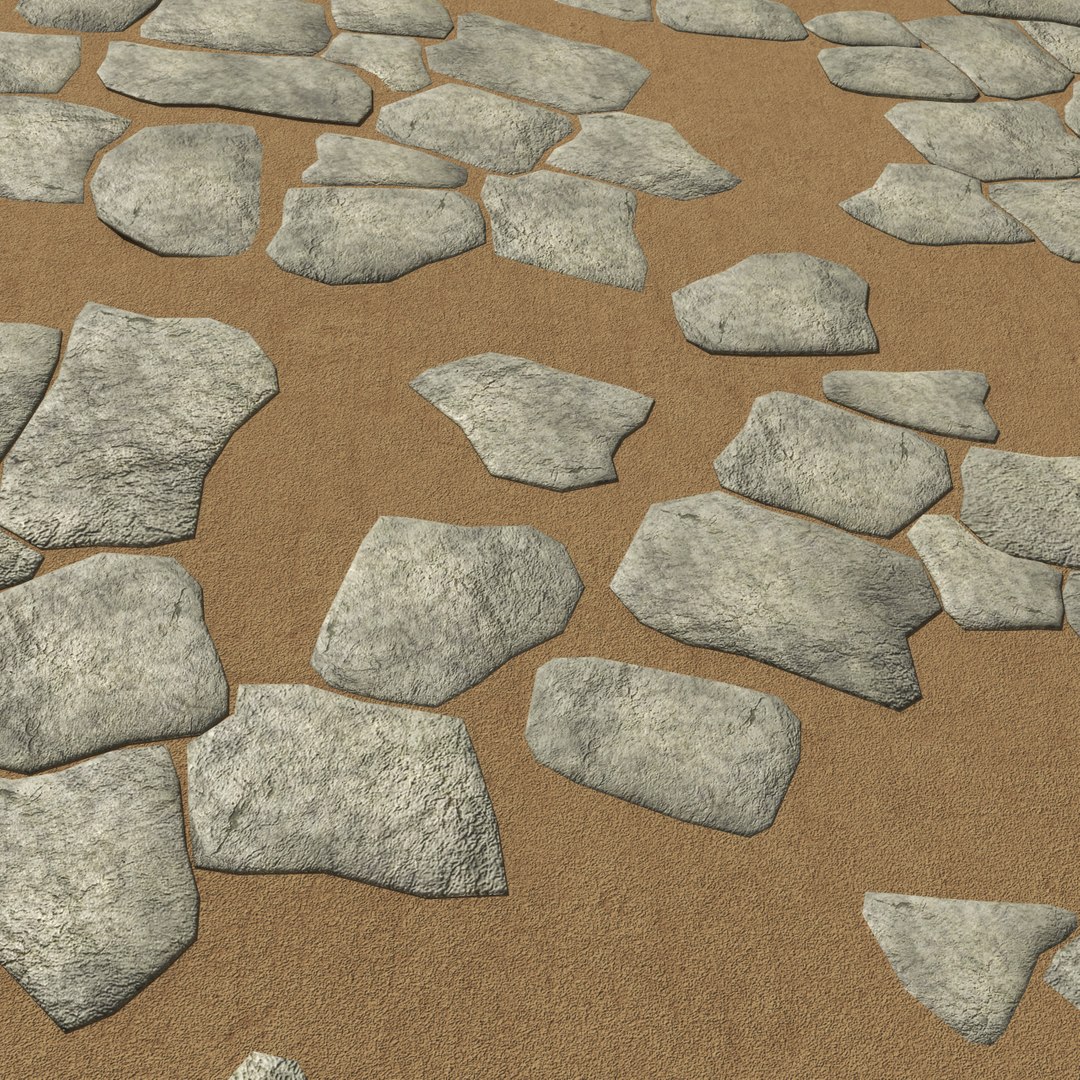 Rock Tiles Wall 3d Model