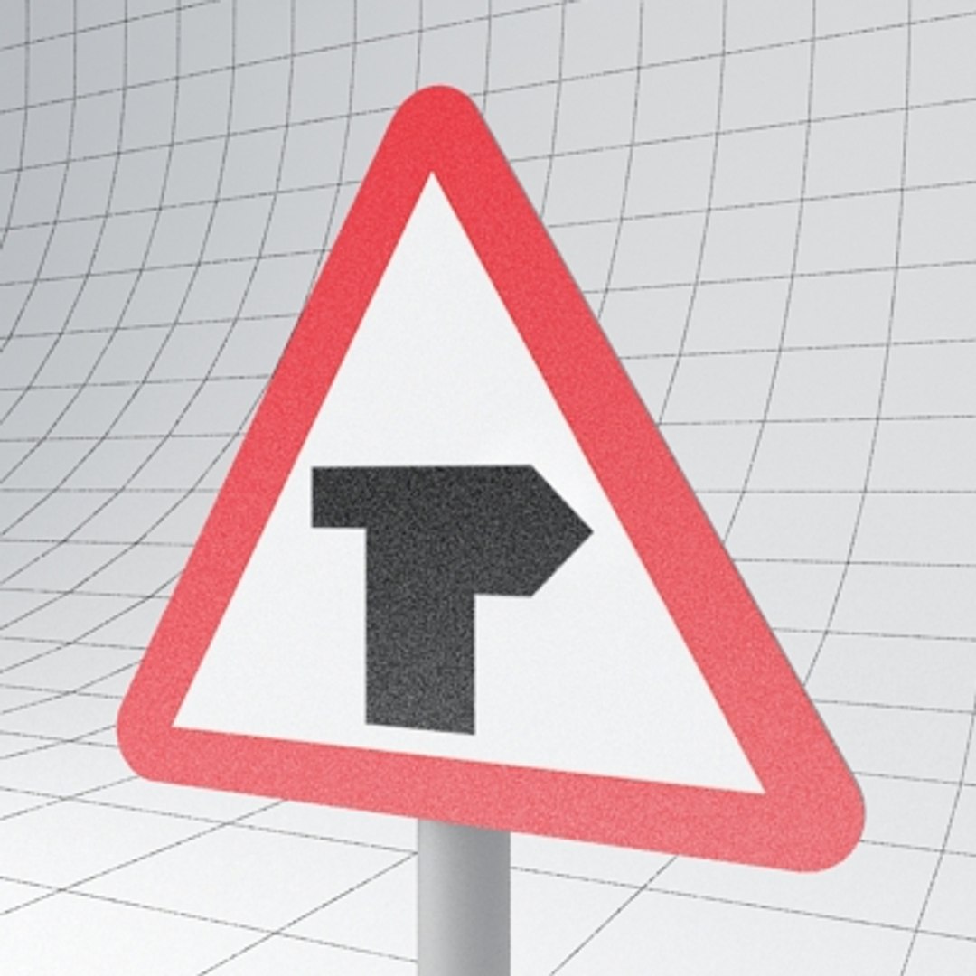 3d model of traffic junction ahead right
