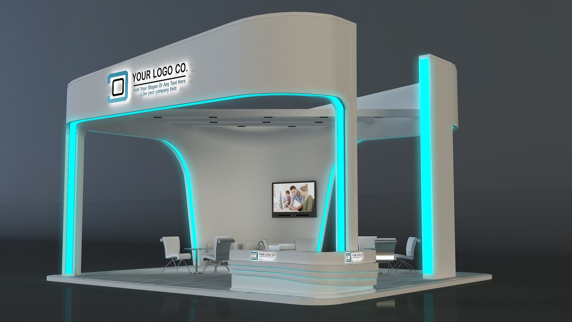 3D Booth Exhibition Stand B2 Model - TurboSquid 2389802