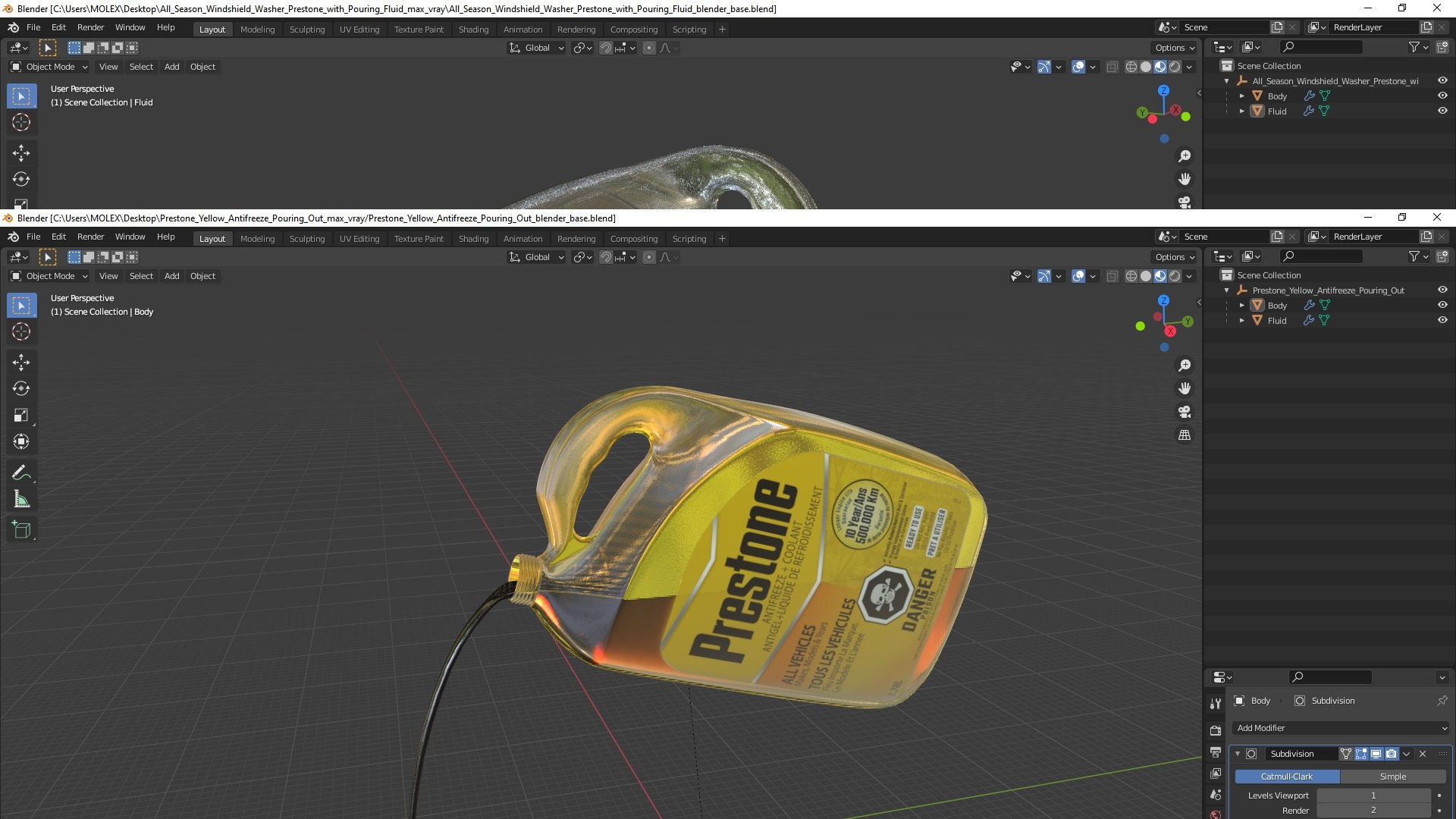 Prestone Yellow Antifreeze Pouring Out 3D Model - TurboSquid 2016295