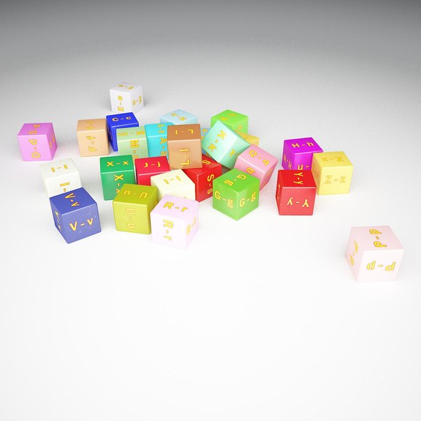 3d alphabet cube model