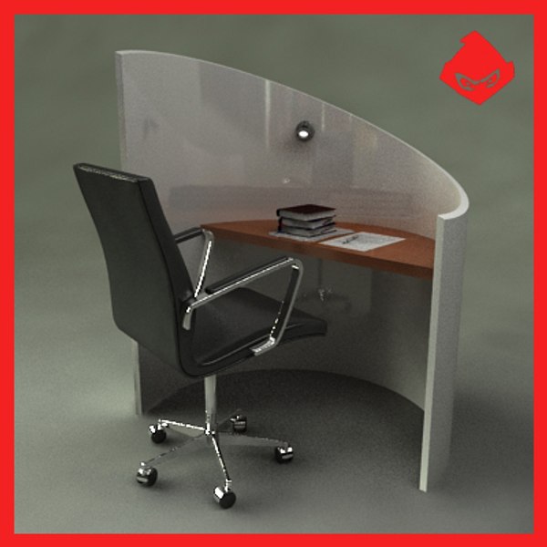 computer writing desk 3d max