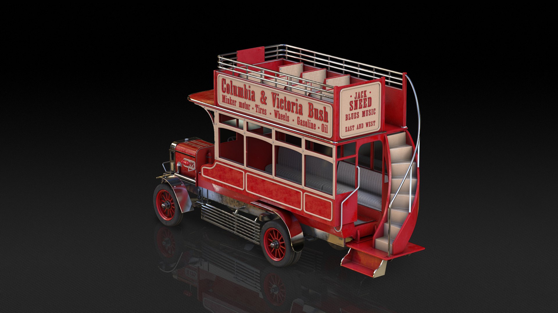 Retro Bus 3D Model - TurboSquid 1442407