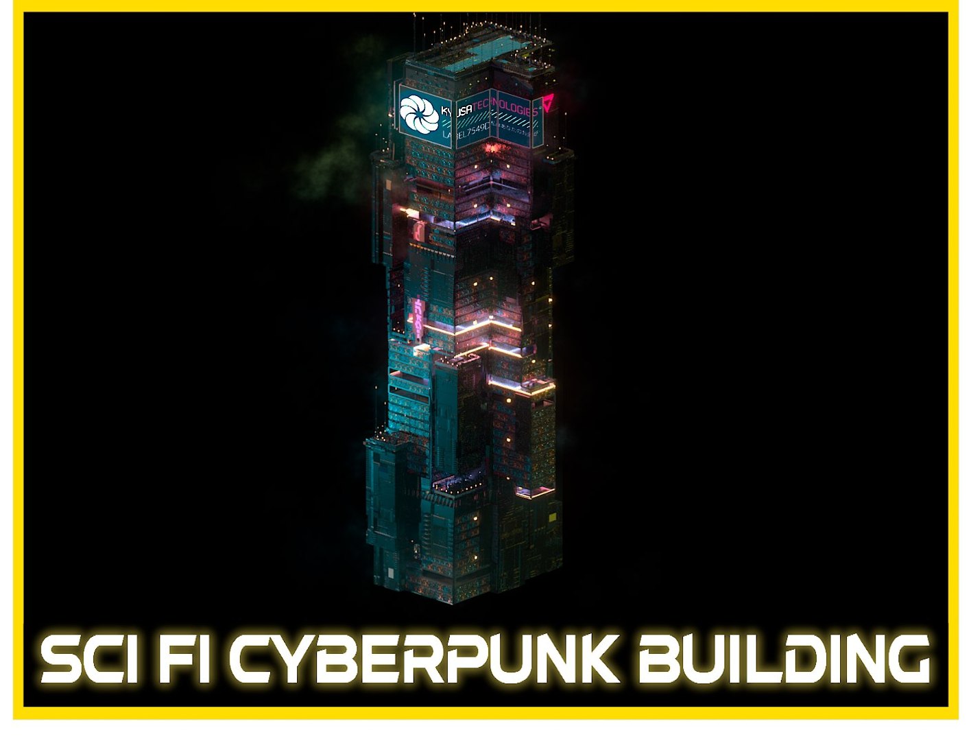3D Sci-Fi Futuristic Cyberpunk Sci Fi City Building Skyscraper 14 ...