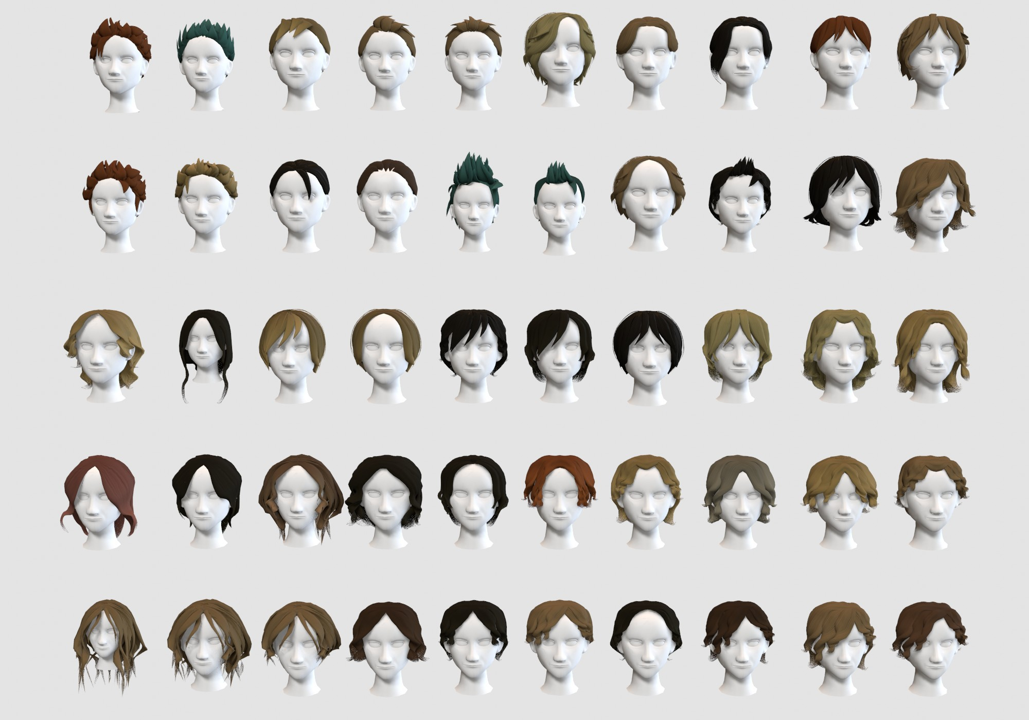 3D Hairstyles collection - TurboSquid 1923140