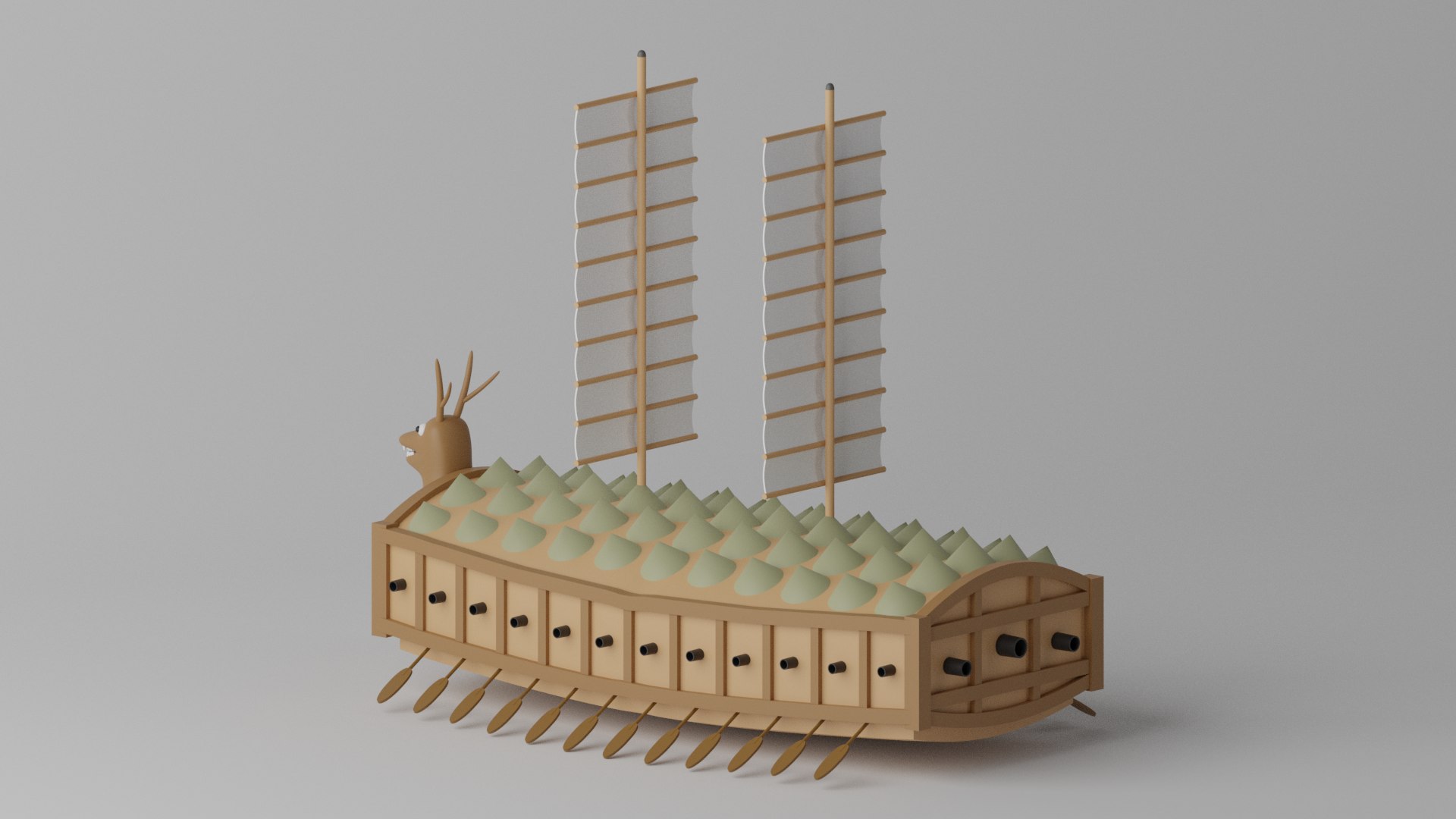 Korean Turtle Ship Geobukseon Model - TurboSquid 2136433