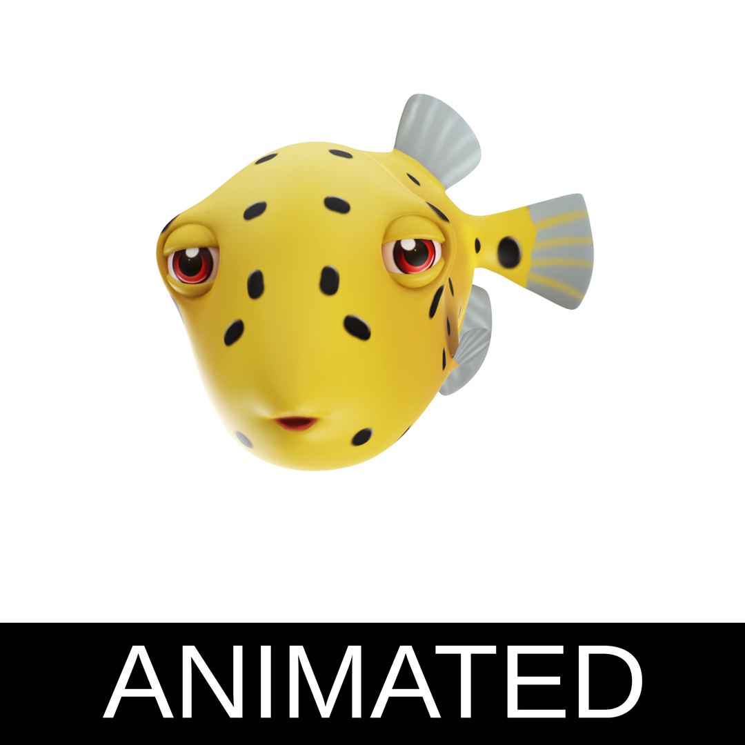 Yellow Box Fish Toon Model - TurboSquid 1586328
