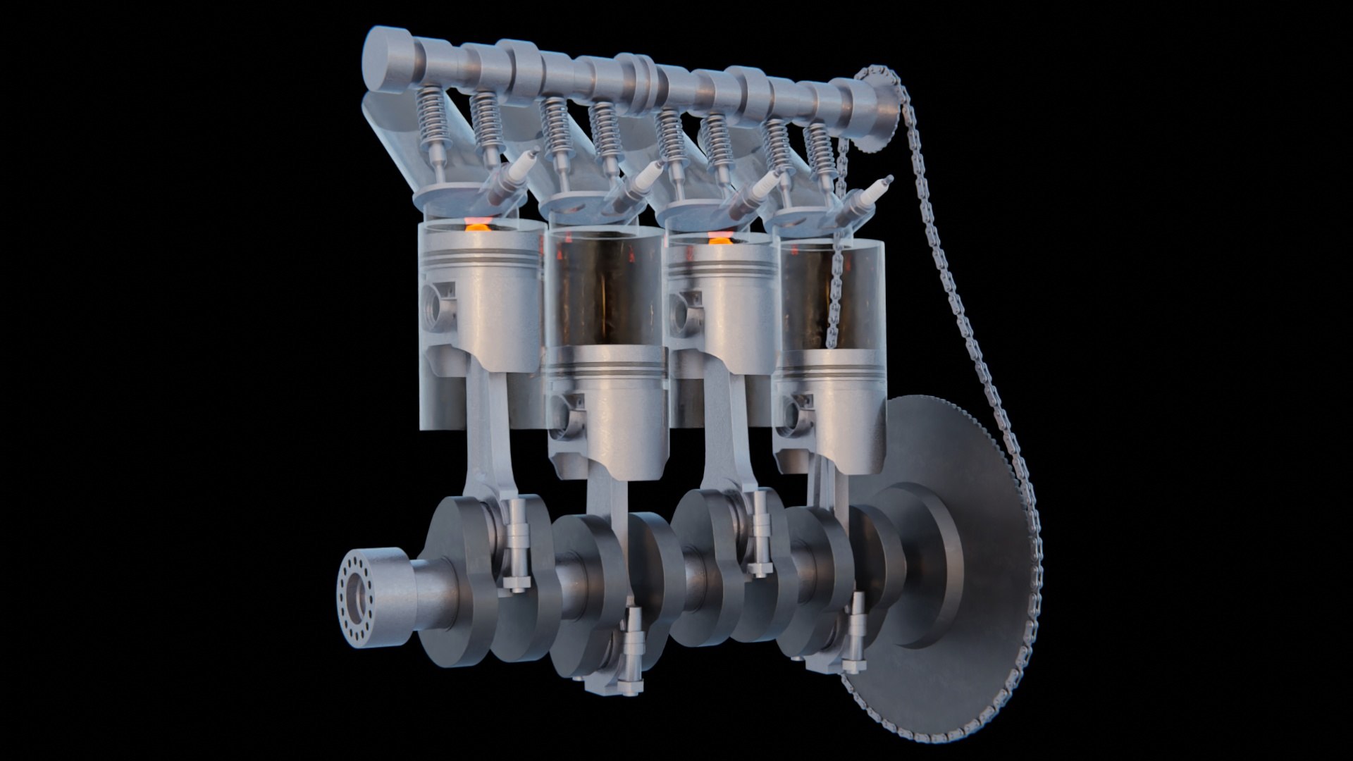 V4 Motor Engine VAZ 2105 Animated 3D Model - TurboSquid 2195163