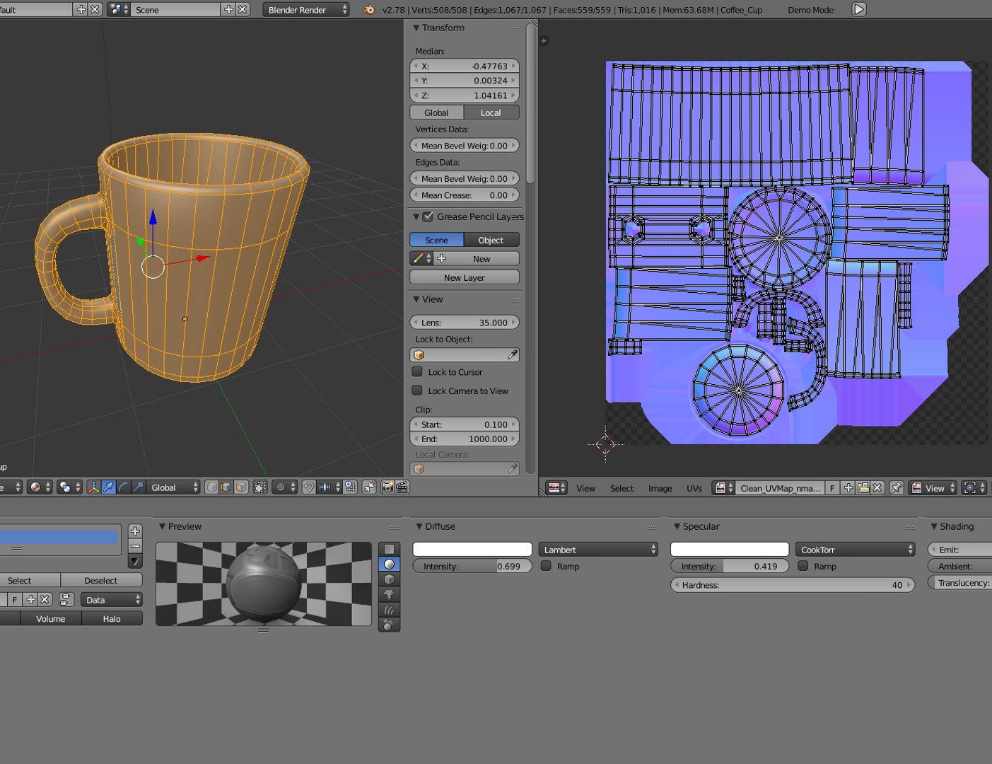 Coffee Cup Rust 3d Model
