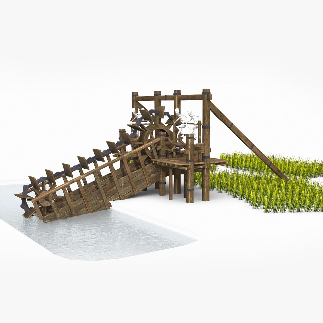 modelo 3d Water pump of ancient irrigation system in Asia - TurboSquid ...