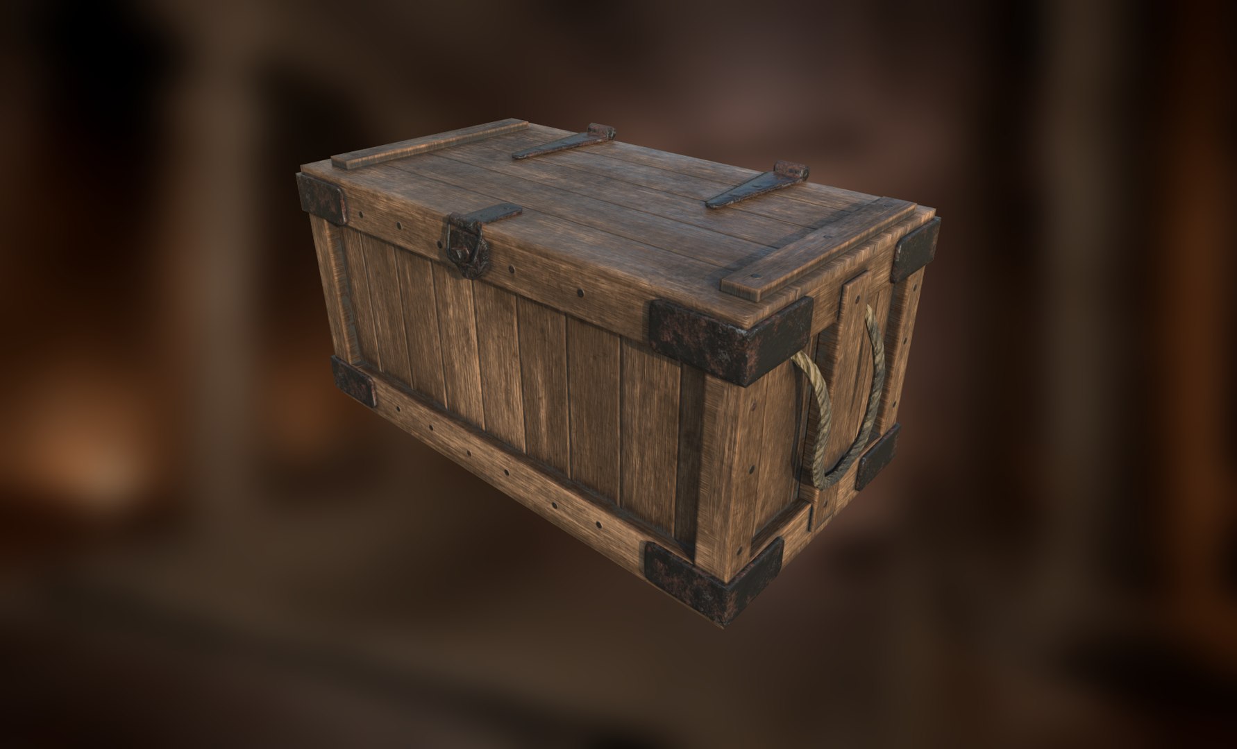 3d Wooden Crate - Ready