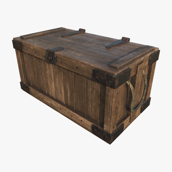 3d wooden crate - ready