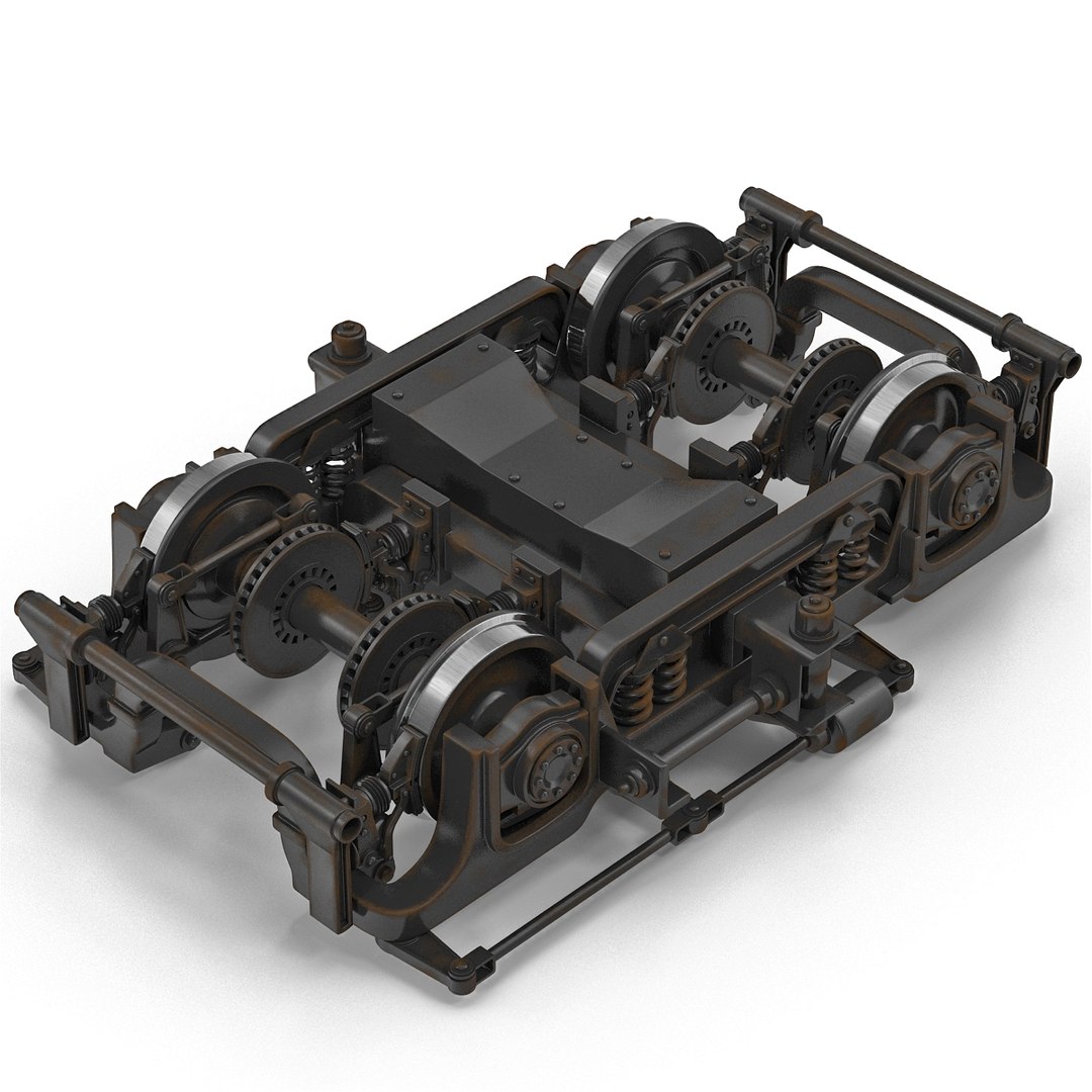 3d Train Wheels 3 Modeled Model
