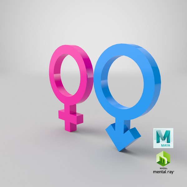 modelo 3d Símbolo masculino y femenino - TurboSquid 1510445