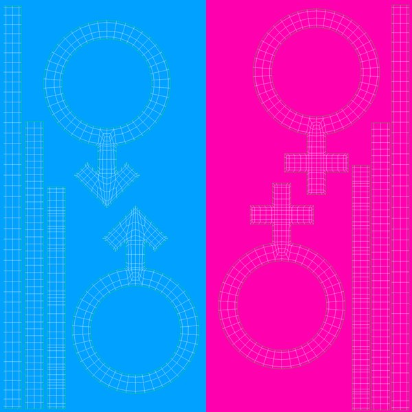 modelo 3d Símbolo masculino y femenino - TurboSquid 1510445