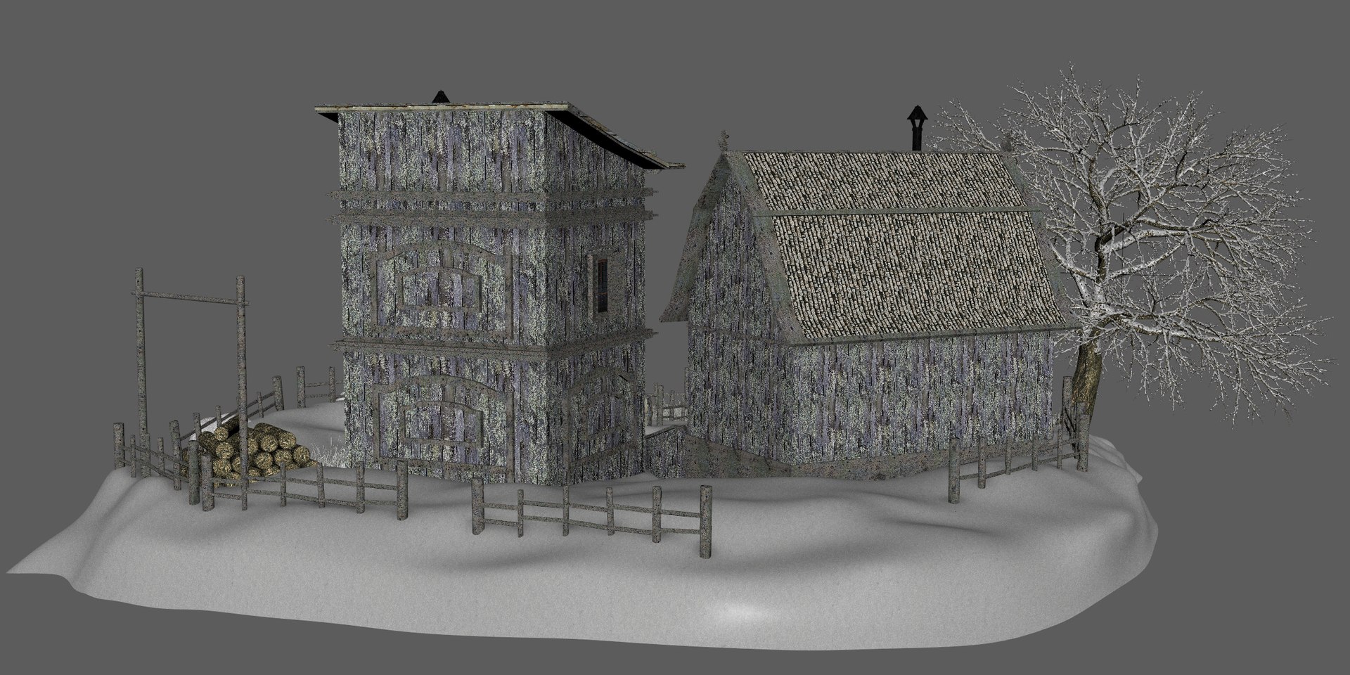 Snow winter house 3D model - TurboSquid 1357379