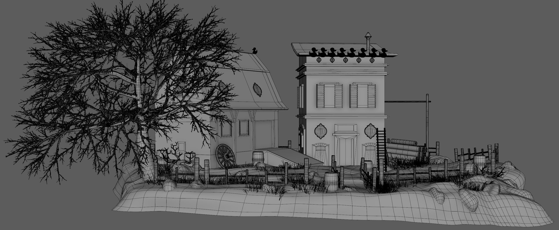 Snow winter house 3D model - TurboSquid 1357379