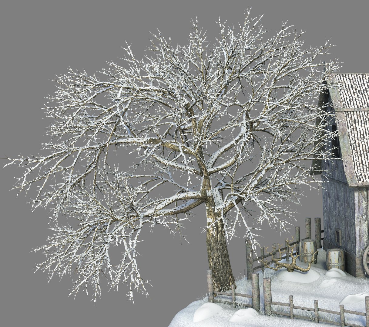 Snow winter house 3D model - TurboSquid 1357379